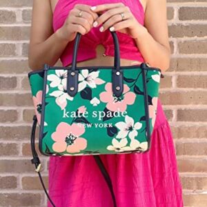 Kate Spade Ella Lily Blooms Small Top Zip Tote Crossbody Green Multi