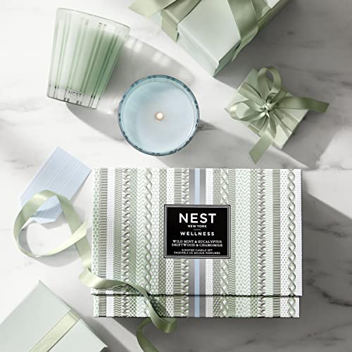 NEST Fragrances Wild Mint & Eucalyptus, Driftwood & Chamomile Wellness Scented Classic Candle Duo