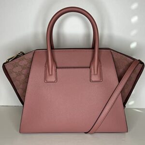 Michael Kors Avril Large Top-Zip Satchel bundled with Large Continental Wristlet Purse Hook (Rose)