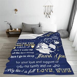 Socofuz Gift for Husband, Husband Gifts from Wife, to My Husband from Wife, Anniversary Wedding Gifts, Husband Blanket, Flannel Fleece Throw Blankets for Bed Chair Sofa Couch Home Decor 50x60 inches