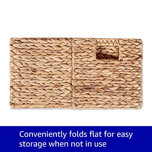 Foldable Hyacinth Storage Basket with Iron Wire Frame By Trademark Innovations (Set of 4)