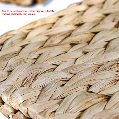 Foldable Hyacinth Storage Basket with Iron Wire Frame By Trademark Innovations (Set of 4)