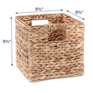 Foldable Hyacinth Storage Basket with Iron Wire Frame By Trademark Innovations (Set of 4)