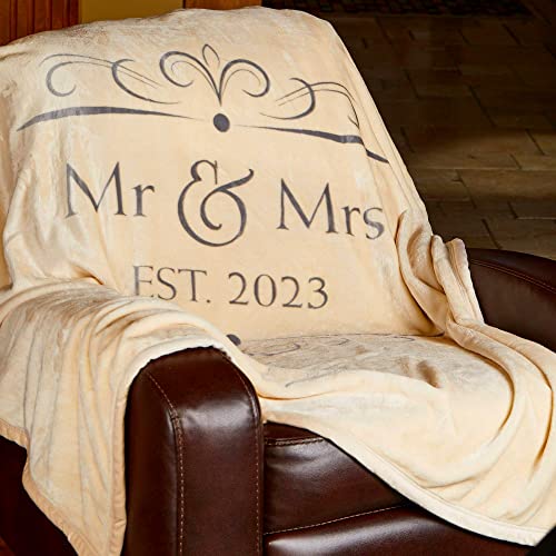 Soft Sentiments Outrageously Soft Reversible Velvet Ultra Plush Throw - 50 x 60 Inch - Mr & Mrs 2023