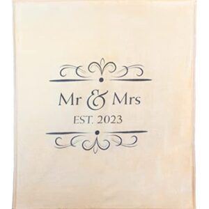 Soft Sentiments Outrageously Soft Reversible Velvet Ultra Plush Throw - 50 x 60 Inch - Mr & Mrs 2023