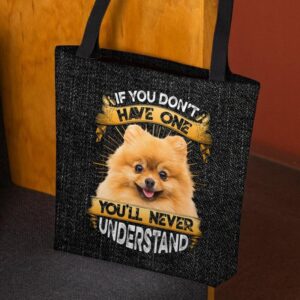 Have One Pomeranian Tote Bag, Orange Pomeranian Dog Casual Handbag For Pomeranian Mom Gift, Pomeranian Dog Lover Grocery Bag