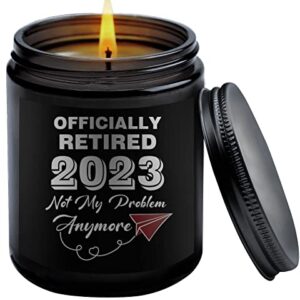 2023 Funny Retirement Gift for Women-Scented Candle,Retirement Party Decorations,Happy Retirement Gift,Best Retirement Gifts,Candles Gifts for Women,Going Away Gift for Coworker.