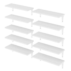 wallniture arras 17″x6″ floating shelves for storage, bookshelf living room decor, wall storage shelves for kitchen, hallway floating shelf, dining room wall bookshelves set of 10, white, wood