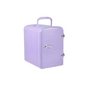 yaarn small fridge for bedroom 4l mini fridge cooler and warmer portable personal fridge semiconductor electronic fridge food cosmetics fridge for home office (color : purple)