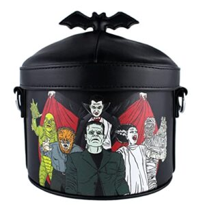 cakeworthy women’s universal monsters trick or treat bucket crossbody purse