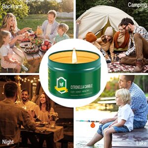 Arhalulu Citronella Candles Outdoor, 4.4 OZ Pack of 6 150 Hours Burning, Citronella Candles Set Outside for Party Hiking Camping Patio BBQ Deck Lanai Garden Yard Home Balcony (Green)