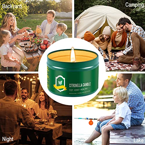 Arhalulu Citronella Candles Outdoor, 4.4 OZ Pack of 6 150 Hours Burning, Citronella Candles Set Outside for Party Hiking Camping Patio BBQ Deck Lanai Garden Yard Home Balcony (Green)