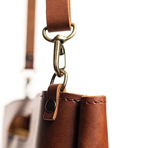 ENVOY Genuine Leather Purse Strap, Thin Adjustable Crossbody Sling for Bags, Accessories for Shoulder Handbag, Saddle