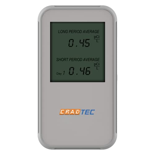 CRADTEC Smart Radon Detector, Radon Detector for Home, Digital Display, Easy-to-Use, Portable, Only Need 3 AAA Battery, Long and Short Term Monitor, pCi/L and Bq/m3 Switchable