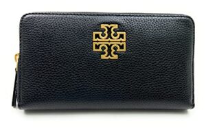 tory burch women’s leather britten zip continental wallet (black)