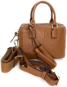 tory burch thea web mini satchel crossbody bag (moose)