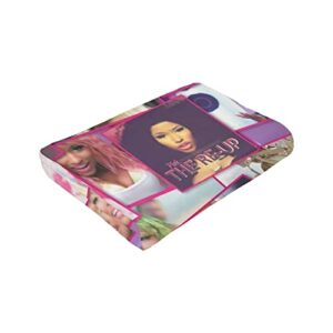 Nicki Rapper Singer Minaj Band Throw Blanket Soft Cozy Flannel Blankets Decor for Bed Couch Living Room Travel Outdoor 80"X60"