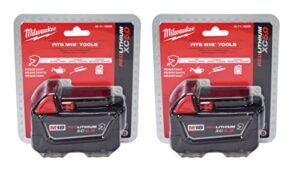 milwaukee 48-11-1850r m18 18v 5ah xc extended capacity resistant battery 2 pack, (48-11-1850rx2)