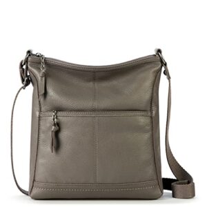 the sak iris casual purse crossbody in leather, mushroom