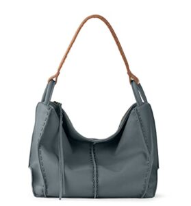 the sak los feliz hobo in leather, lined, roomy shoulder purse, indigo