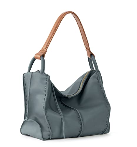 The Sak Los Feliz Hobo in Leather, Lined, Roomy Shoulder Purse, Indigo