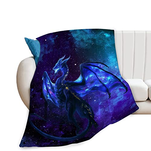 Tijuboni Dragon Blanket for Boys Men Dragon Space Throw Blanket for Kids Adults Ultra Soft Cozy Fleece Blanket for Couch Sofa ​Bed 40"x50"