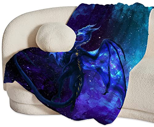 Tijuboni Dragon Blanket for Boys Men Dragon Space Throw Blanket for Kids Adults Ultra Soft Cozy Fleece Blanket for Couch Sofa ​Bed 40"x50"