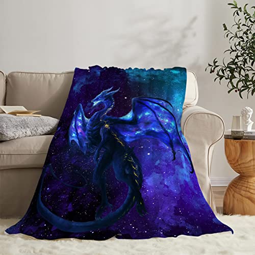 Tijuboni Dragon Blanket for Boys Men Dragon Space Throw Blanket for Kids Adults Ultra Soft Cozy Fleece Blanket for Couch Sofa ​Bed 40"x50"