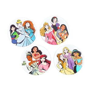 zrike disney princess courage to be kind coasters – 4″ ceramic drink holders – use for hot or cold beverages protects surfaces functional & collectible design doubles as decor gift for any occasion