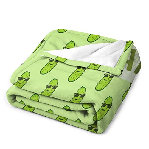 MEETUHONEY Custom Pickles Blanket Gifts, 40"*50" Flannel Blanket for Girls Boys Soft Cozy Lightweight, Cute Pickle Throw Blanket for Couch Bed Sofa