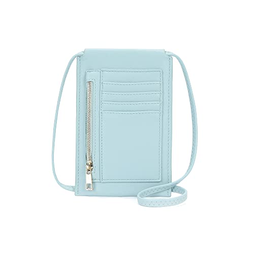 Earnda Small Crossbody Cell Phone Purse for Women Lightweight PU Leather Crossbody Bag with Credit Card Slots Blue