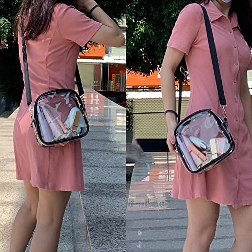 Suelinvy Clear Bag Stadium Approved - Clear Crossbody Bag Stadium Approved, Adjustable Zipper Concert Clear Shoulder Bag