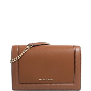 michael kors jet set large logo crossbody (brown)