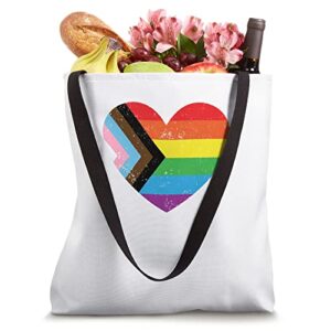 Pride LGBTQ+ Rainbow Flag Heart Tote Bag