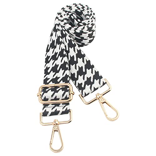 chushui Purse Strap,Replacement Crossbody Shoulder Strap for Handbag (Houndstooth Black and White)