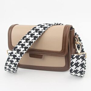 chushui Purse Strap,Replacement Crossbody Shoulder Strap for Handbag (Houndstooth Black and White)