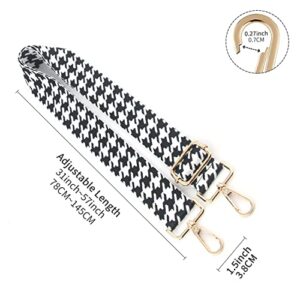 chushui Purse Strap,Replacement Crossbody Shoulder Strap for Handbag (Houndstooth Black and White)