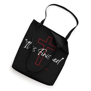 It is Finished Christian Gift- Red Cross Black Fashion Tote Bag