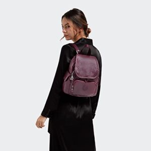 Kipling Women's City Pack Mini Backpack, Lightweight Versatile Daypack, School Bag, Burgundy Lacq, 10.75''L x 11.5''H x 5.5''D