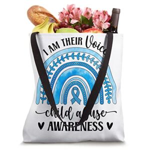 Child Abuse Awareness Rainbow Child Abuse Prevention Month Tote Bag