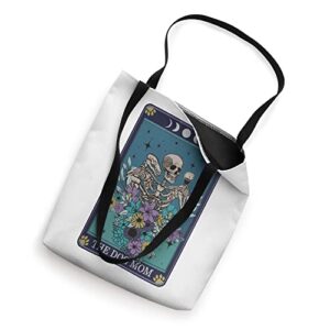 Floral Skeleton Drink Wine The Dog Mom Tarot Card Halloween Tote Bag