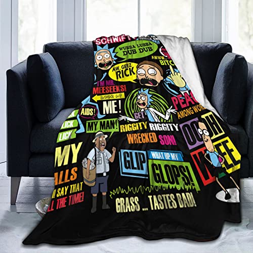 Cute Cartoon Character Blanket Soft Flannel Fleece Lightweight Anime Figure Ultra-Soft Micro Fleece Blanket for Couch Sofa Bed Bedroom (60"X50")