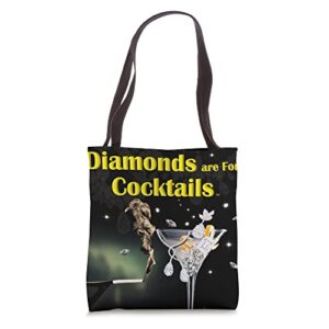 diamonds are for cocktails tm hip & cool designer tote bag tote bag