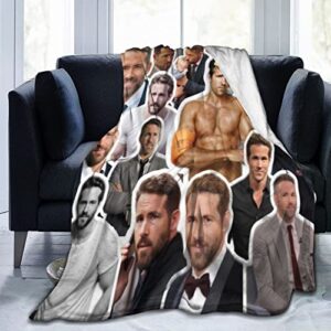 hamklla ryan reynolds collage blanket ultra-soft micro fleece blanket warm cozy plush bed blanket lightweight sofa throw blanket, black, 80”x60”