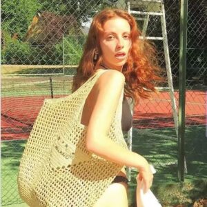 Straw Tote Bag for women,Mesh Hollow Woven Tote Bag,Handbag Beach Bag,Paris Hobo Bag,Large Shoulder Travel Tote Bag