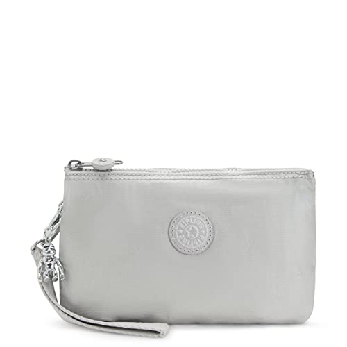 Kipling Women's Creativity Extra Large Wristlet, Versatile Cosmetics Kit, Lightweight Travel Organizer, Bright Metallic