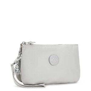 Kipling Women's Creativity Extra Large Wristlet, Versatile Cosmetics Kit, Lightweight Travel Organizer, Bright Metallic