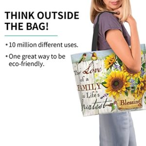 Dvczelo Tote Bag For Women Sunflower Hummingbird Canvas Tote Bag Handbag Fashion Shoulder Bags For School Work Travel