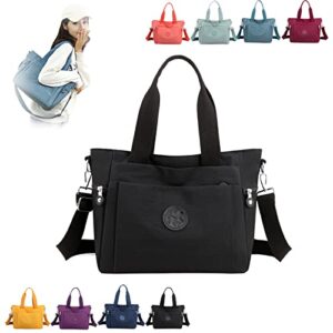 ysgbysg female multi-color large-capacity tote bag, handbag waterproof canvas design, women’s crossbody bag shoulder bag (black)