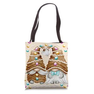 cute christmas gingerbread man gnomie for women xmas gnome tote bag